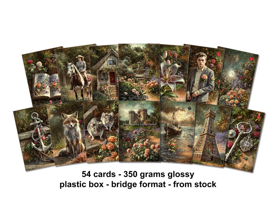The Destiny Lenormand - 350 Grams Glossy - Bridge Format - Etsy