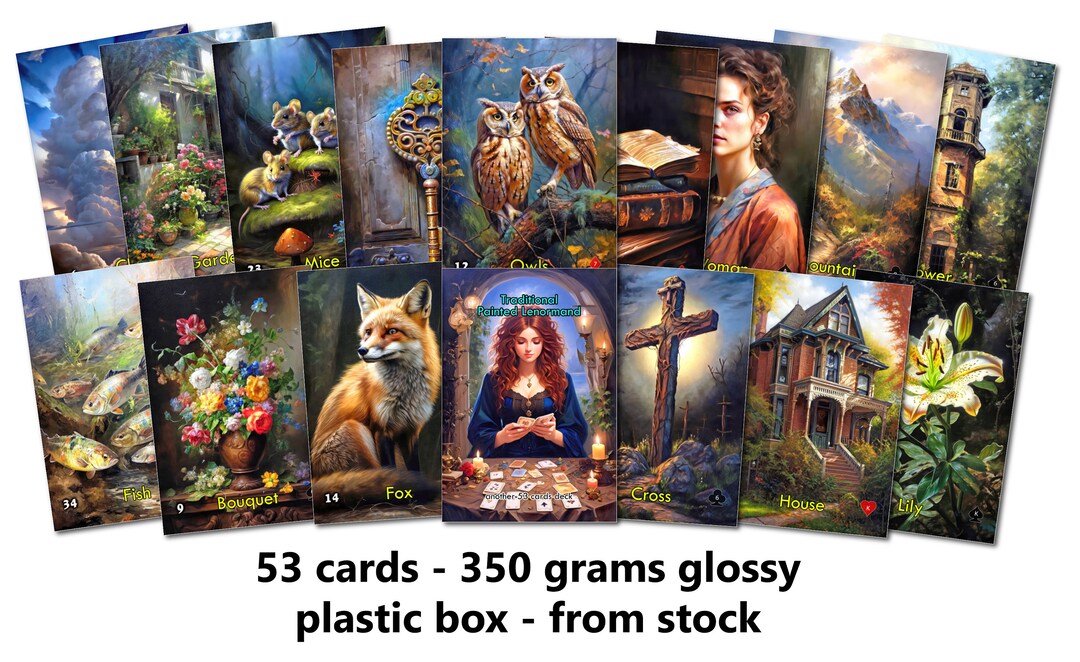 Traditional Painted Lenormand - 350 Grams Glossy - Bridge Format - Etsy