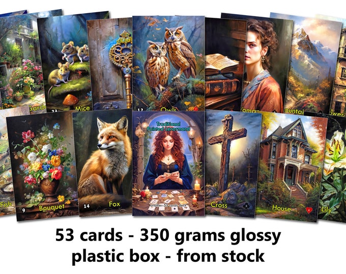 Traditional Painted Lenormand - 350 Grams Glossy - Bridge Format - Etsy