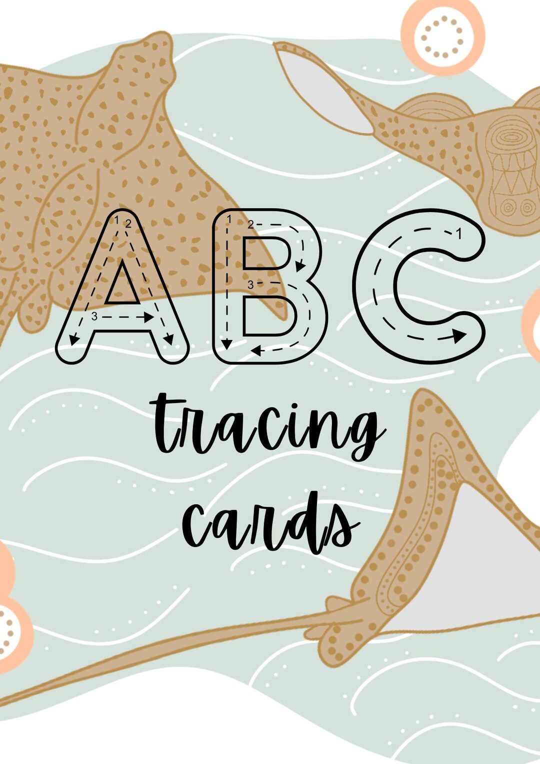 Alphabet Tracing Cards, Pastel Colors, Homeschool Learning (digital ...