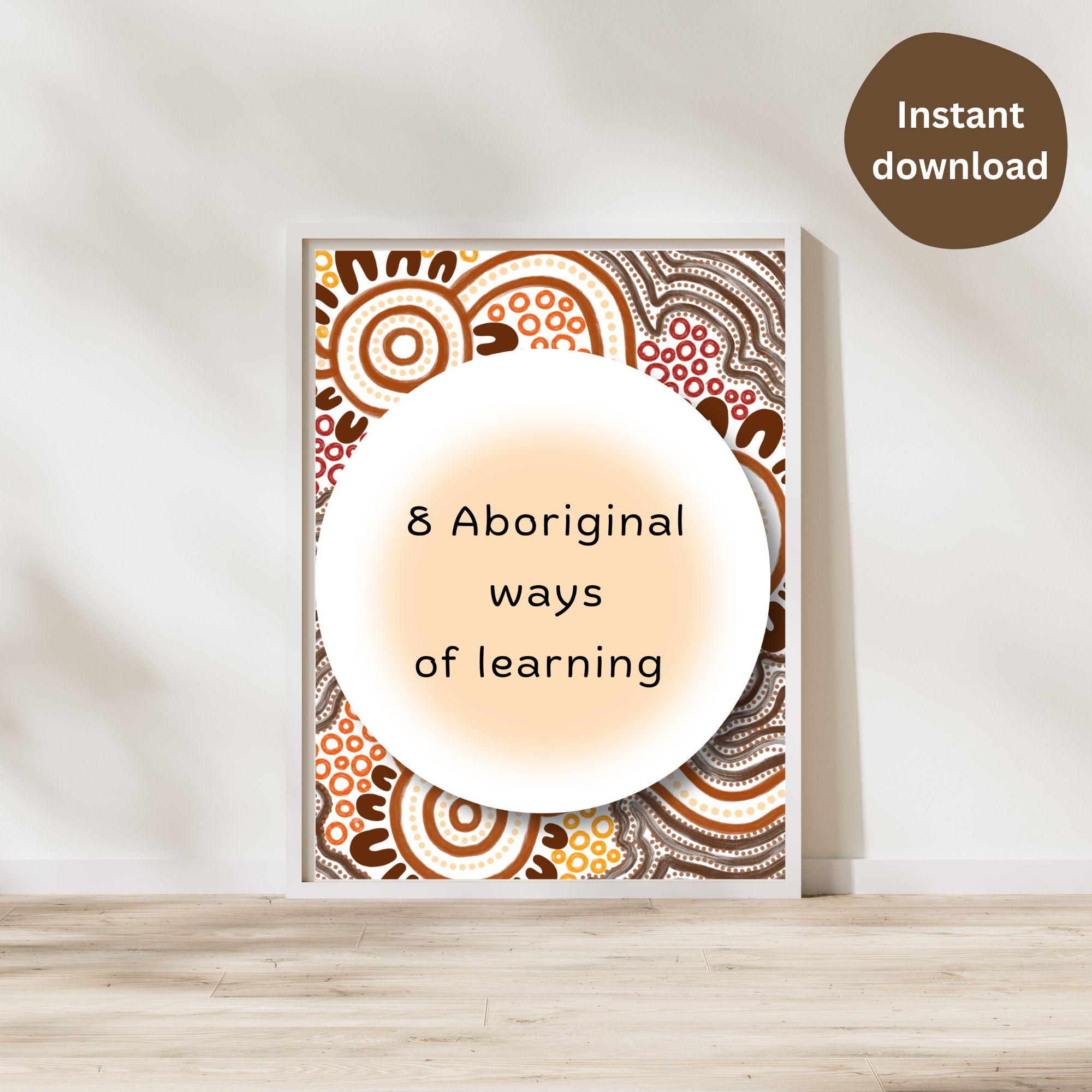 8 Aboriginal Ways of Learning Poster, Indigenous Recourses, Wall Art ...