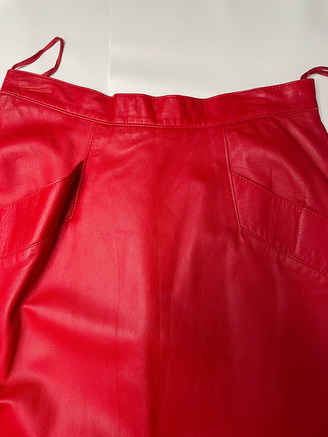 1980s Red Leather Mermaid Fishtail Skirt Trumpet Skirt 80s Leather ...
