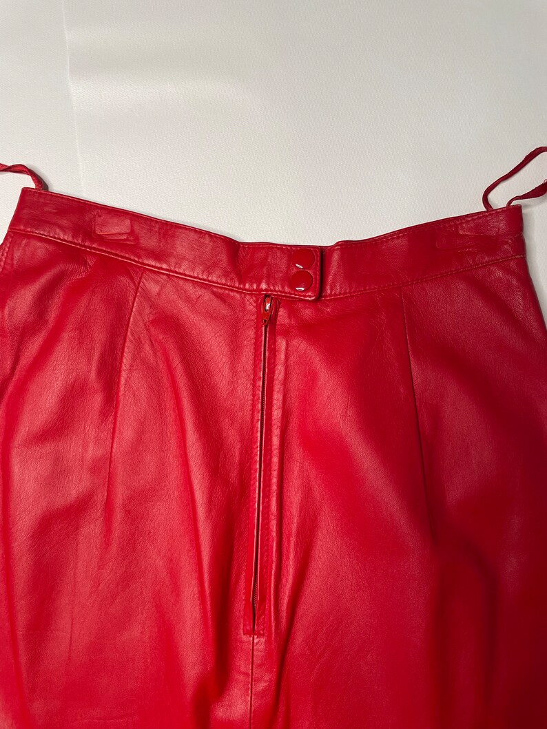 1980s Red Leather Mermaid Fishtail Skirt Trumpet Skirt 80s Leather ...