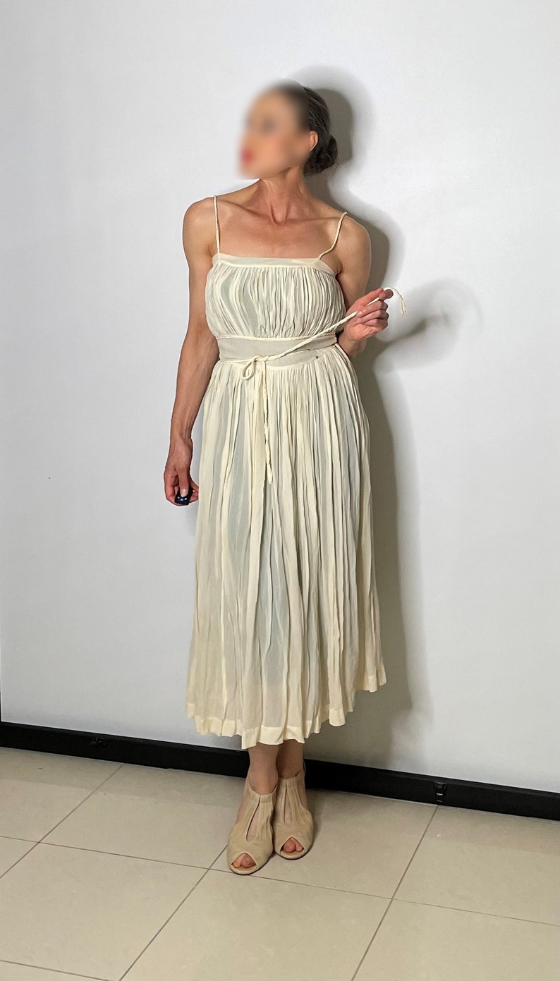 See Through Sheer Ruched Antique 1930s Dress Slip Nightie Nightdress ...