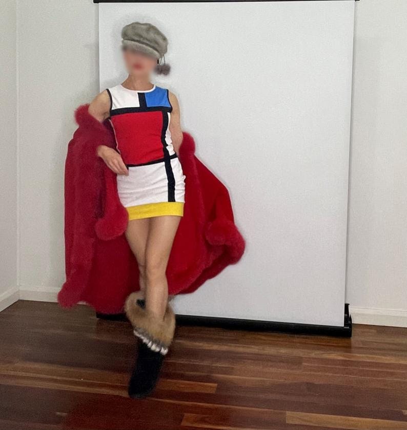 Mondrian Handmade Summer Dress Geometric Mondrian Dress 1960s Shift ...