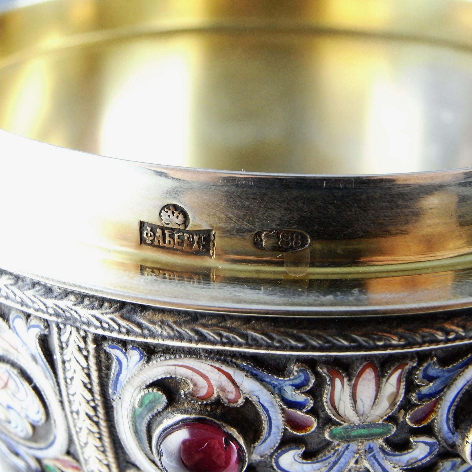 Antique Faberge Egg Antique Russian Silver Gemstone Faberge Mark Egg ...