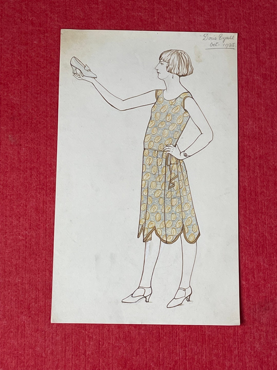 Antique Signed 1920s Fashion Illustration One of a Kind Art Deco ...