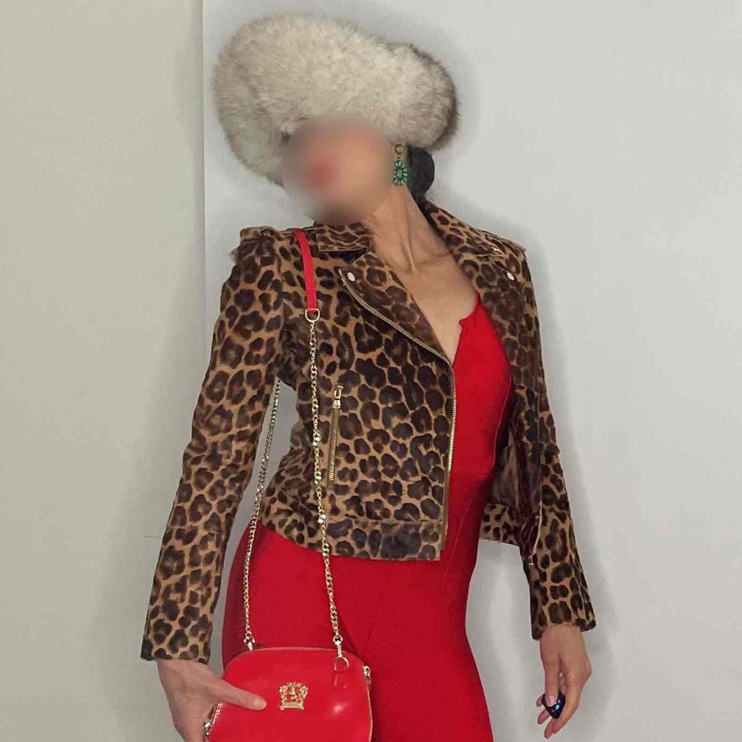 Leopard Animal Print Ponyskin Fur Bike Moto Jacket - Etsy