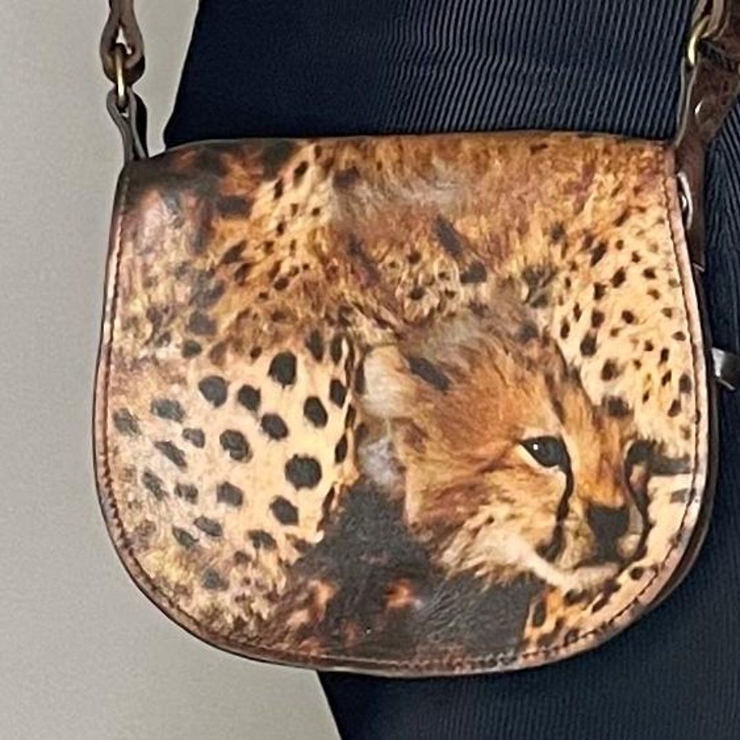 Baby Cheetah Leather Bag Cross Body Leopard Print Bag Cheetah Leopard ...