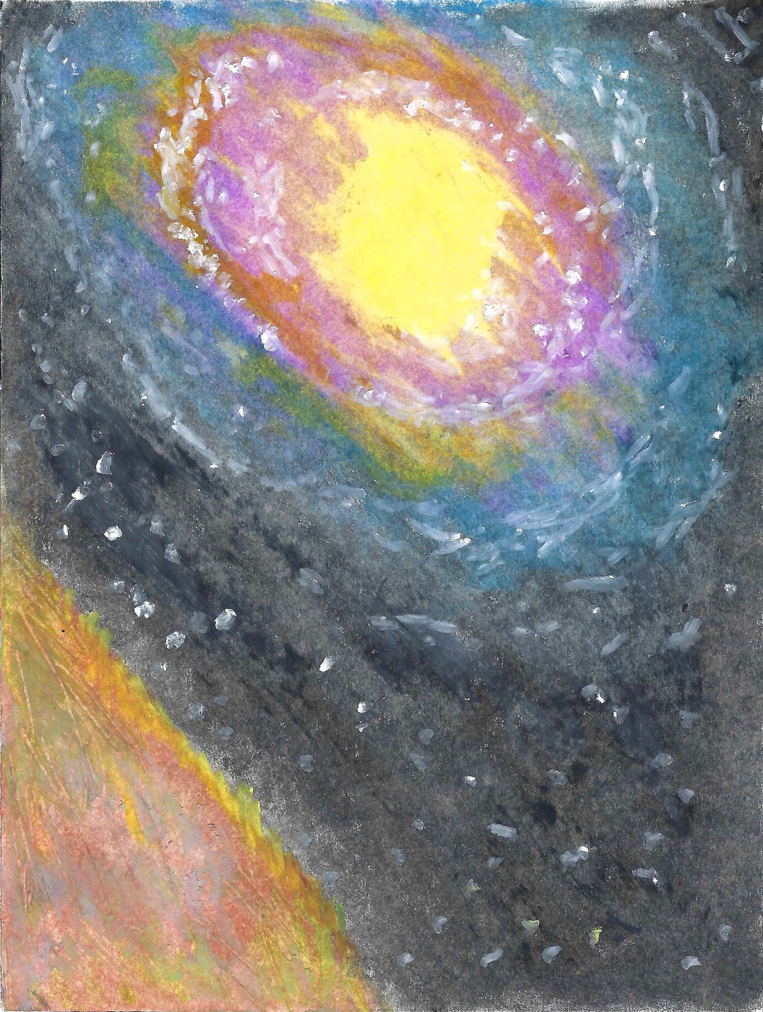 Nebula Galaxy Art | Mars Made With Oil Pastels | Watercolor Astronaut ...