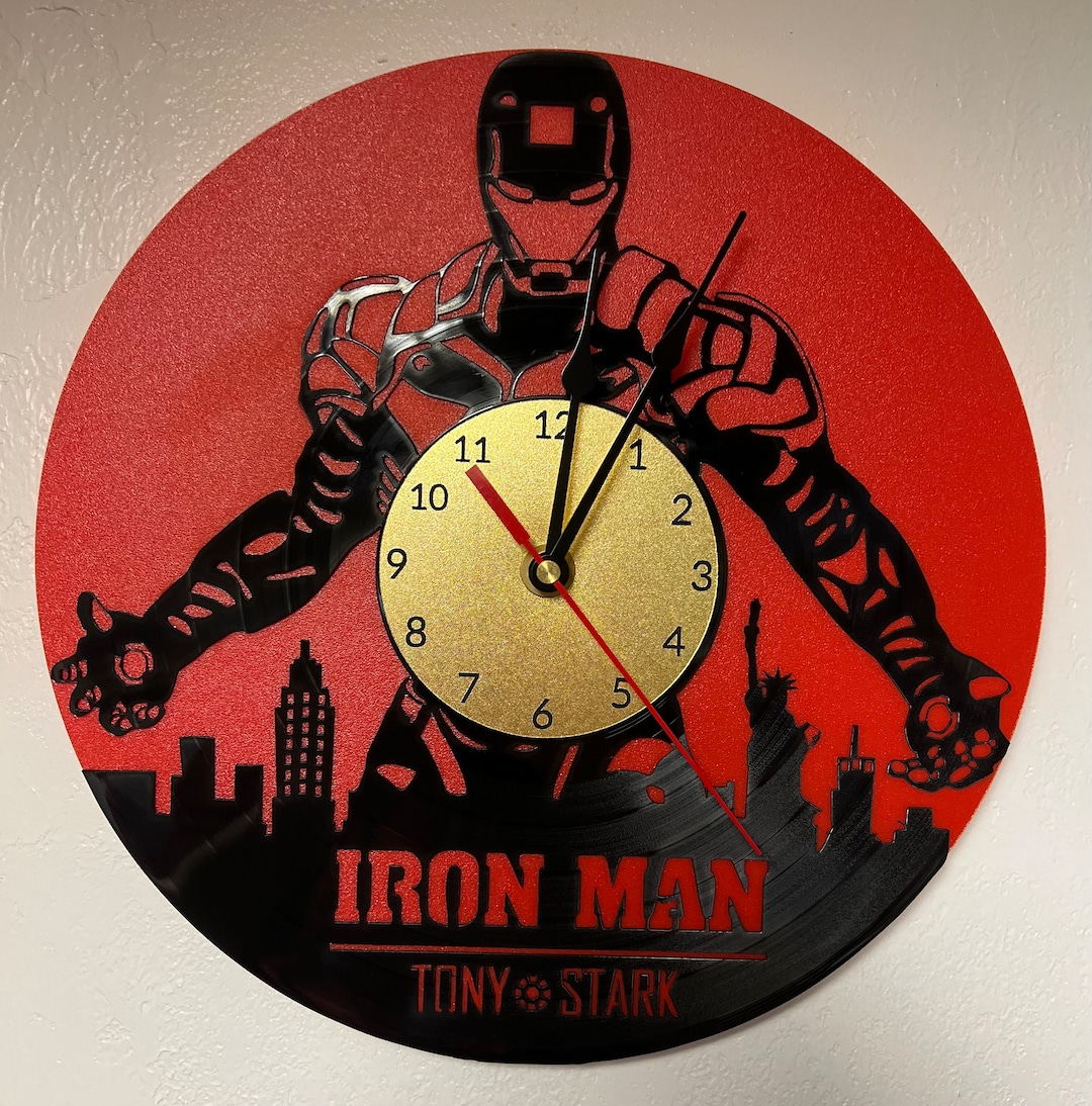 Iron Man Wall Clock 12 Made From Real Vinyl Record Amazing Looking ...