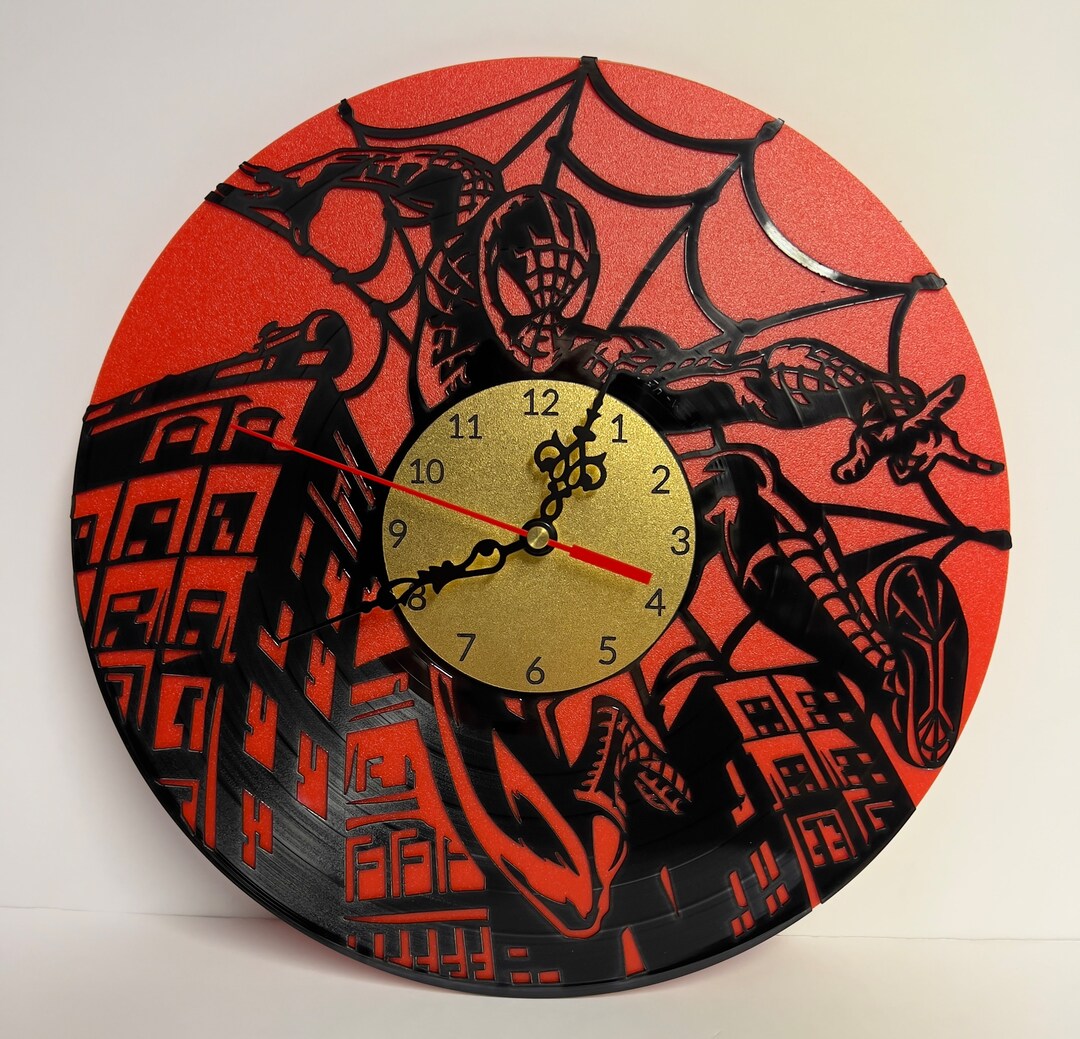 Spider-man Wall Clock 12 Made From Real Vinyl Record Amazing Looking ...