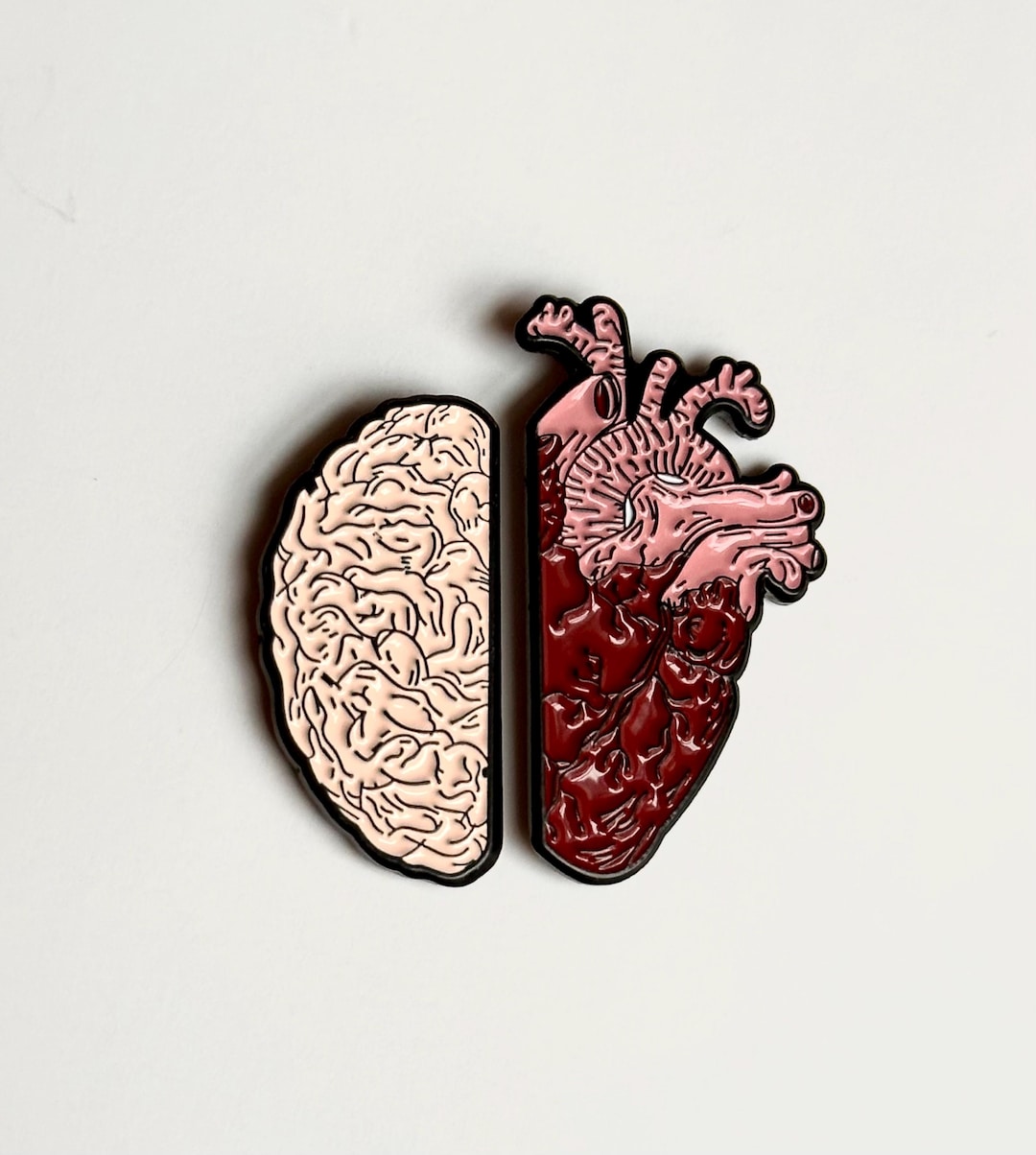 Anatomical Heart + Brain Pin for Nursing, Healthcare, Nurse, Neurology ...