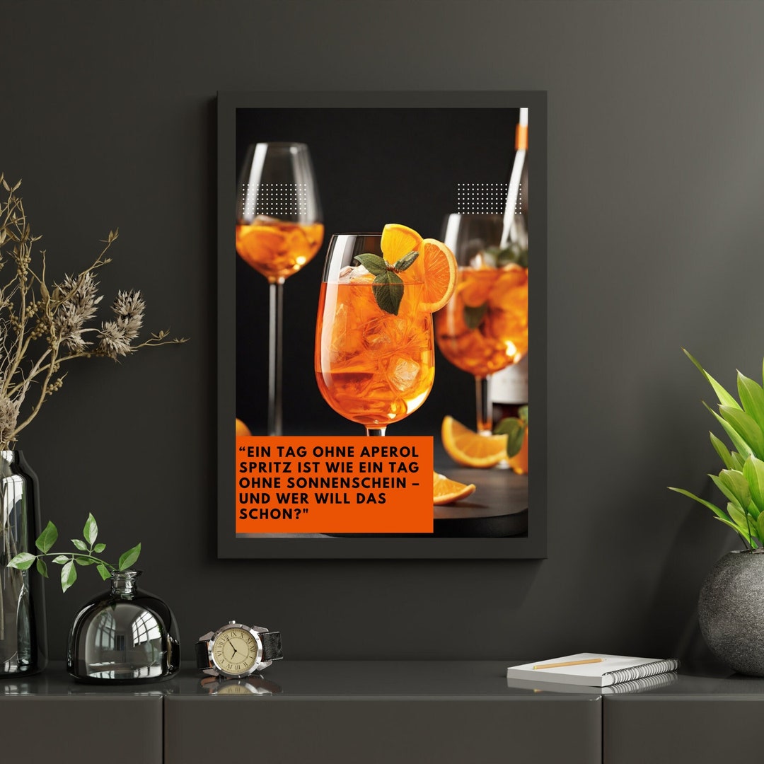 Aperol Spritz Poster Summer Cocktail Wall Decoration Decorative Drink ...