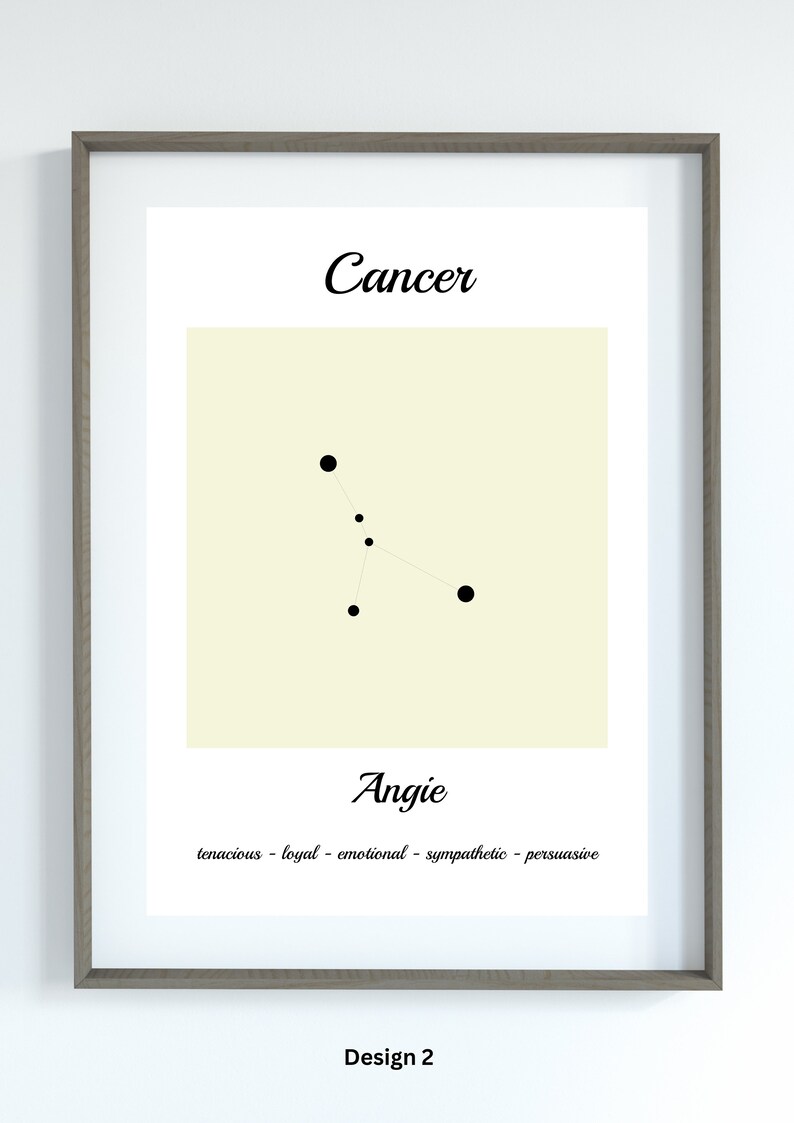 Cancer Zodiac Sign Star Map, Custom Cancer Print, Digital Print, Custom ...