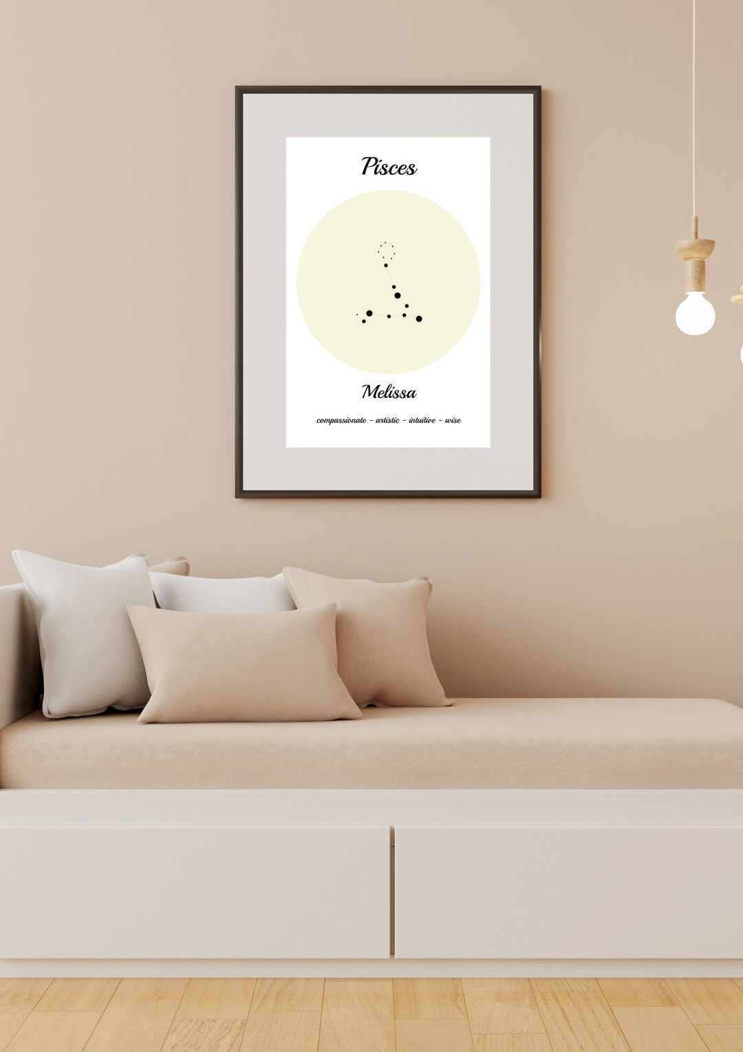 Pisces Zodiac Sign Star Map, Custom Pisces Print, Digital Print, Custom ...