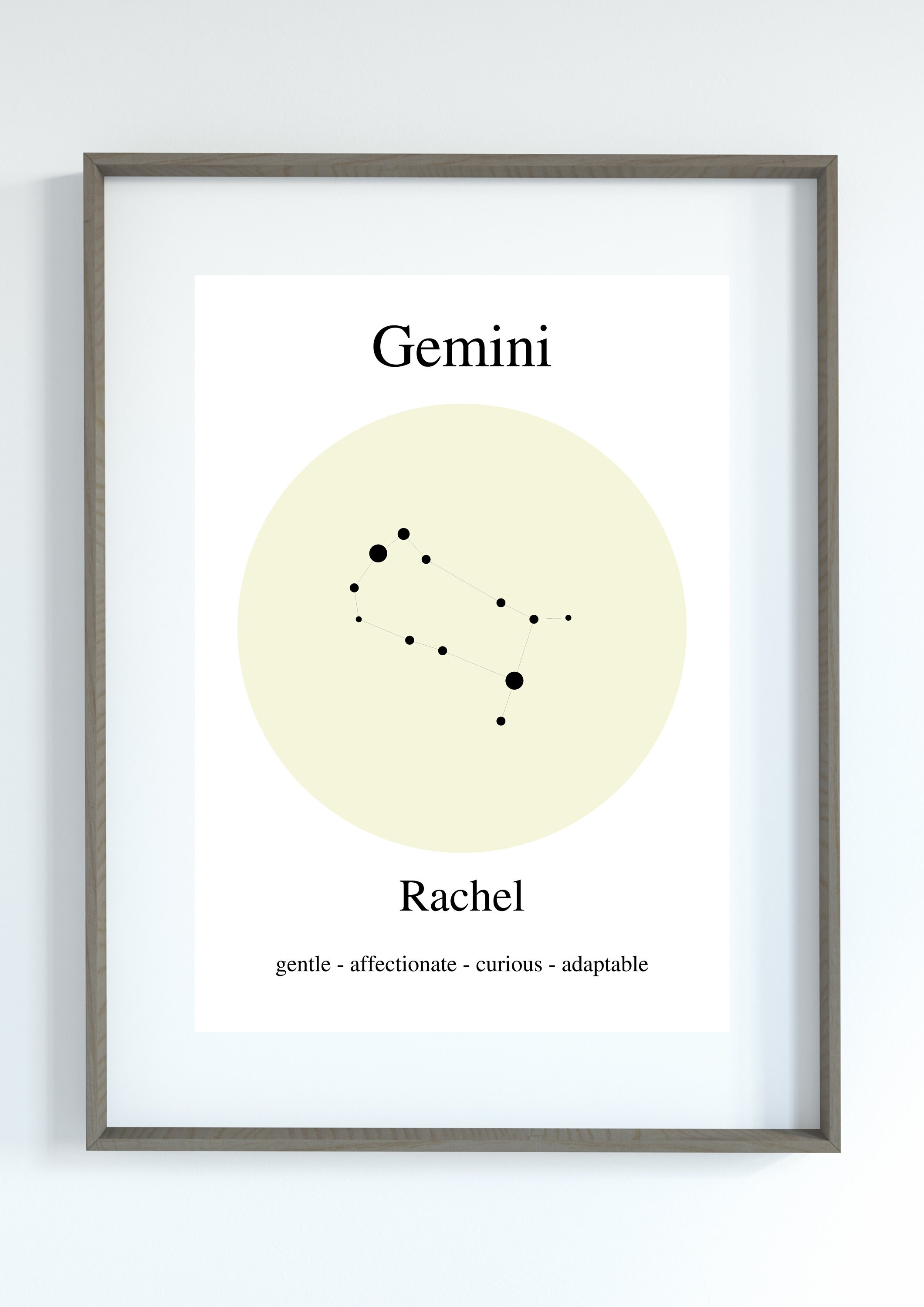 Gemini Zodiac Sign Star Map, Custom Gemini Print, Digital Print, Custom ...