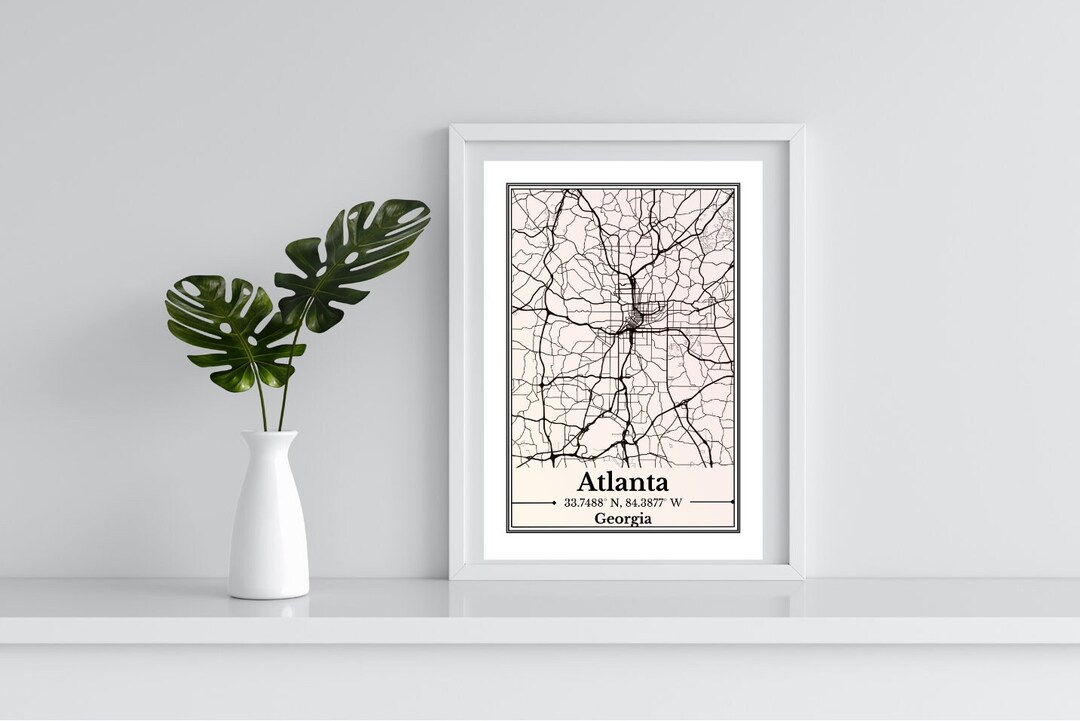 Atlanta Map, Atlanta Map Print, Atlanta Print, Atlanta Poster, Atlanta ...