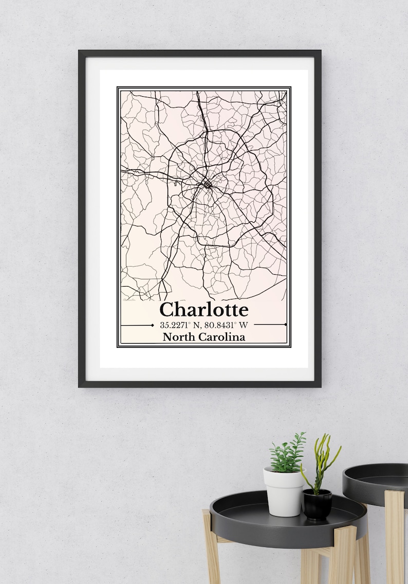 Charlotte Map, Charlotte Map Print, Charlotte Print, Charlotte Poster ...