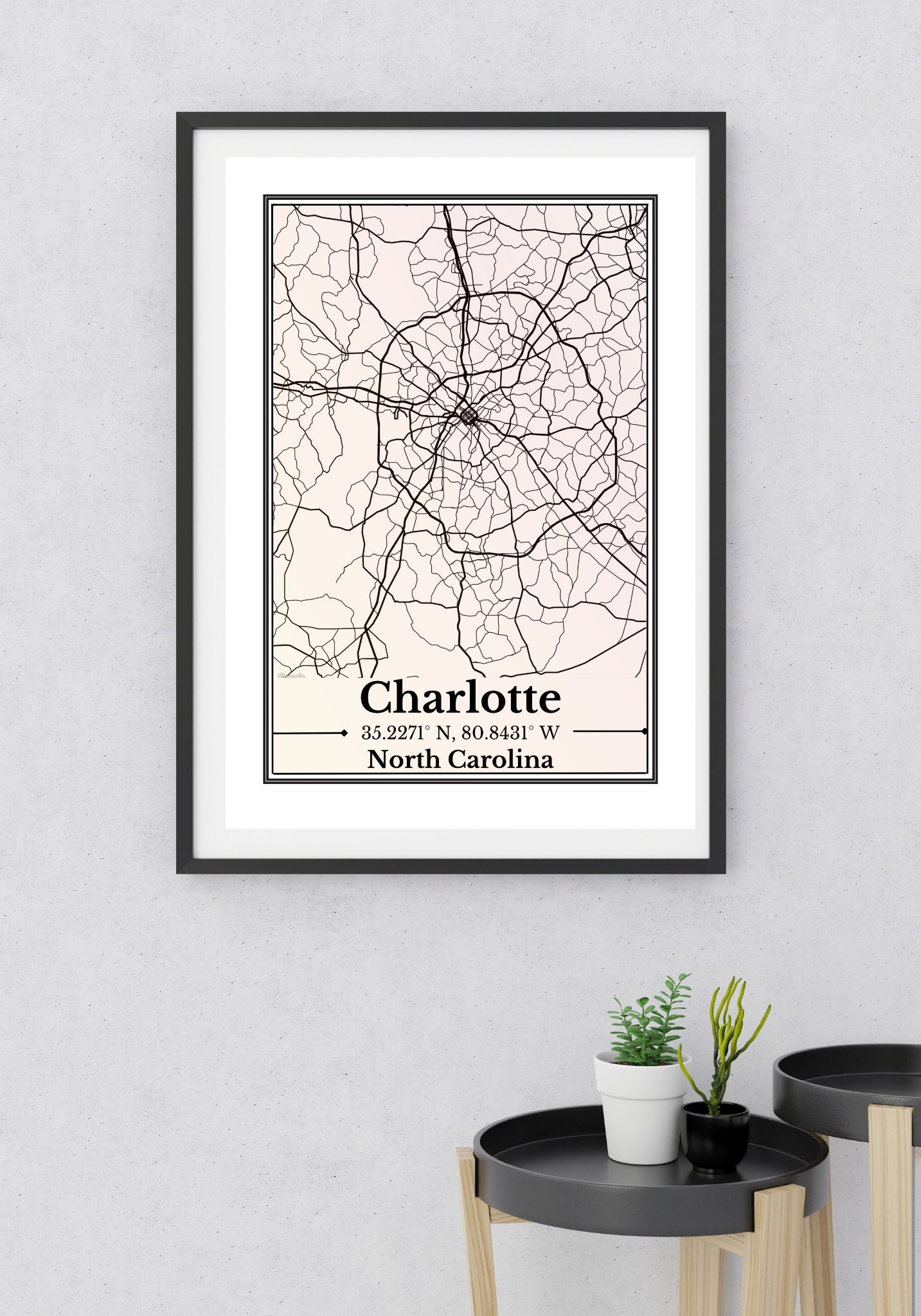 Charlotte Map, Charlotte Map Print, Charlotte Print, Charlotte Poster ...