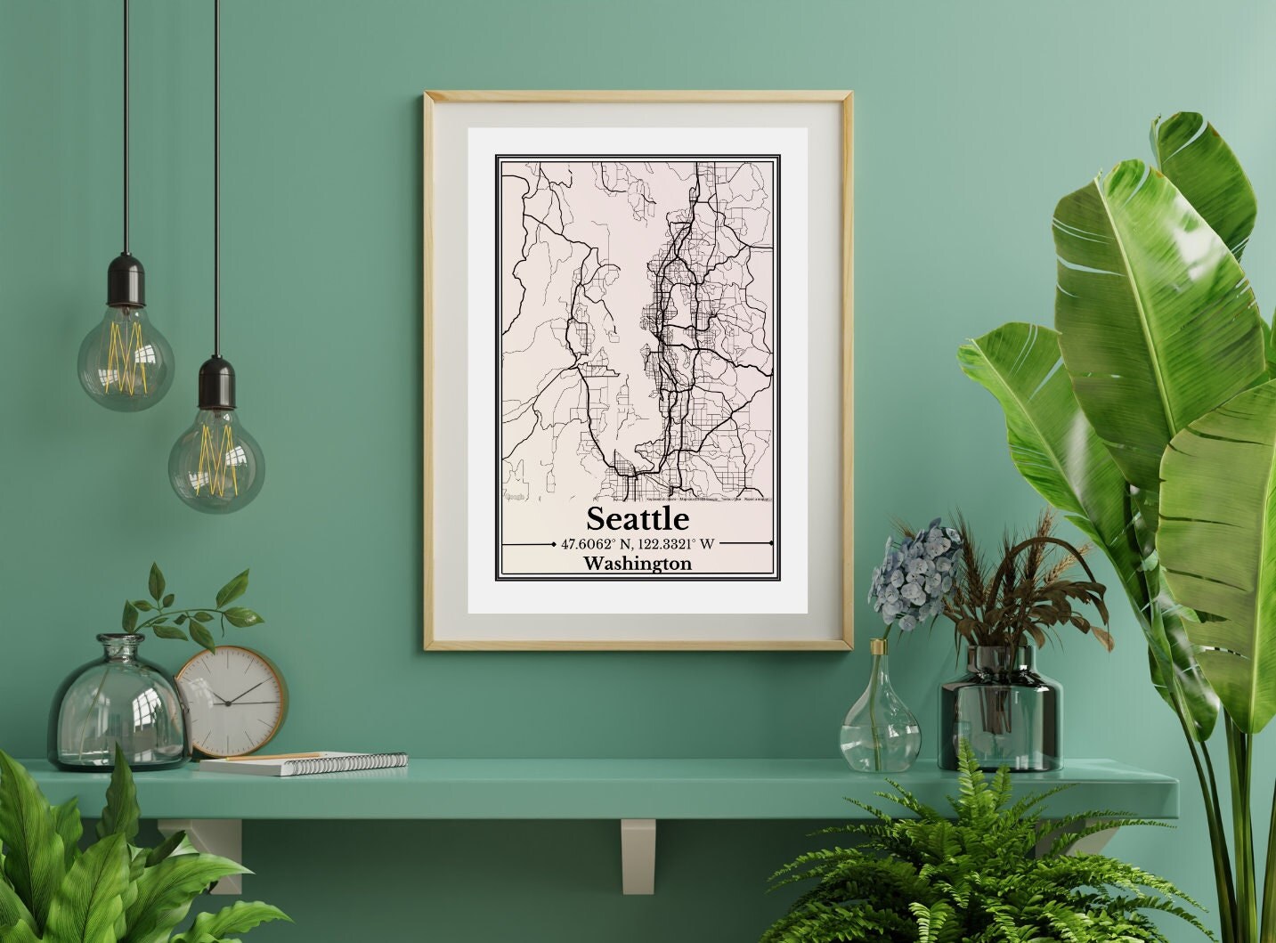 Seattle Map, Seattle Map Print, Seattle Print, Seattle Poster, Seattle ...