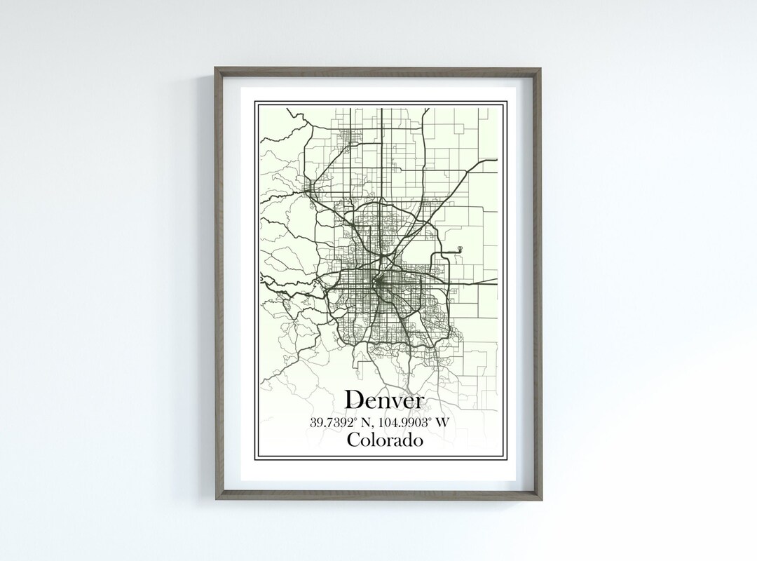 Denver Map, Denver Map Print, Denver Print, Denver Poster, Denver Map ...