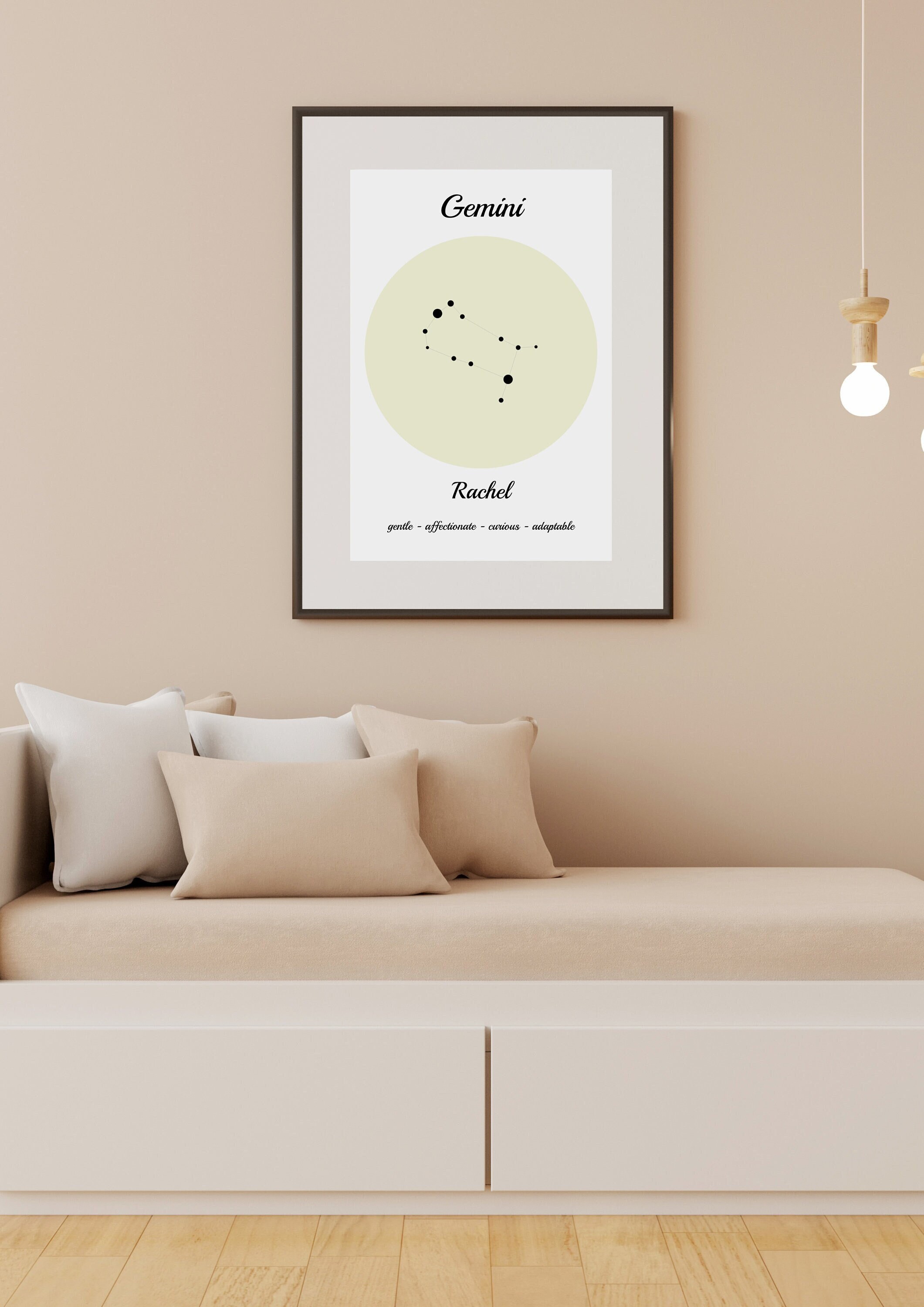 Gemini Zodiac Sign Star Map, Custom Gemini Print, Digital Print, Custom ...