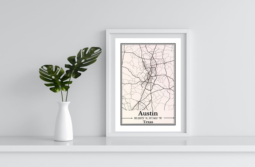 Austin Map, Austin Map Print, Austin Print, Austin Poster, Austin City ...
