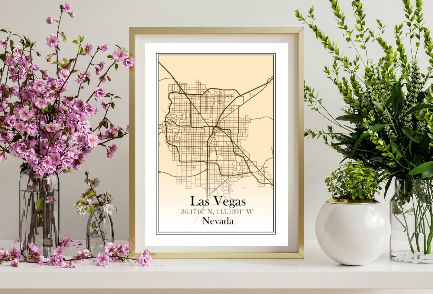 Las Vegas Map, Las Vegas Map Print, Las Vegas Print, Las Vegas Poster, Las Vegas City Map, Las ...