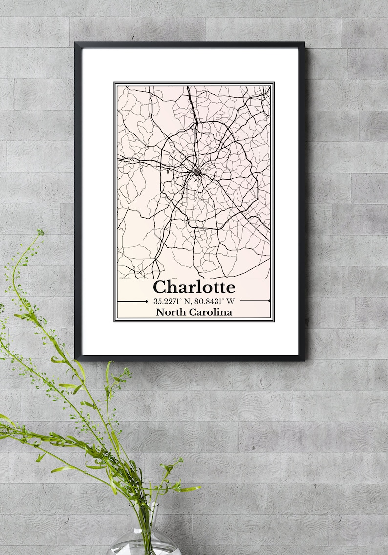Charlotte Map, Charlotte Map Print, Charlotte Print, Charlotte Poster ...