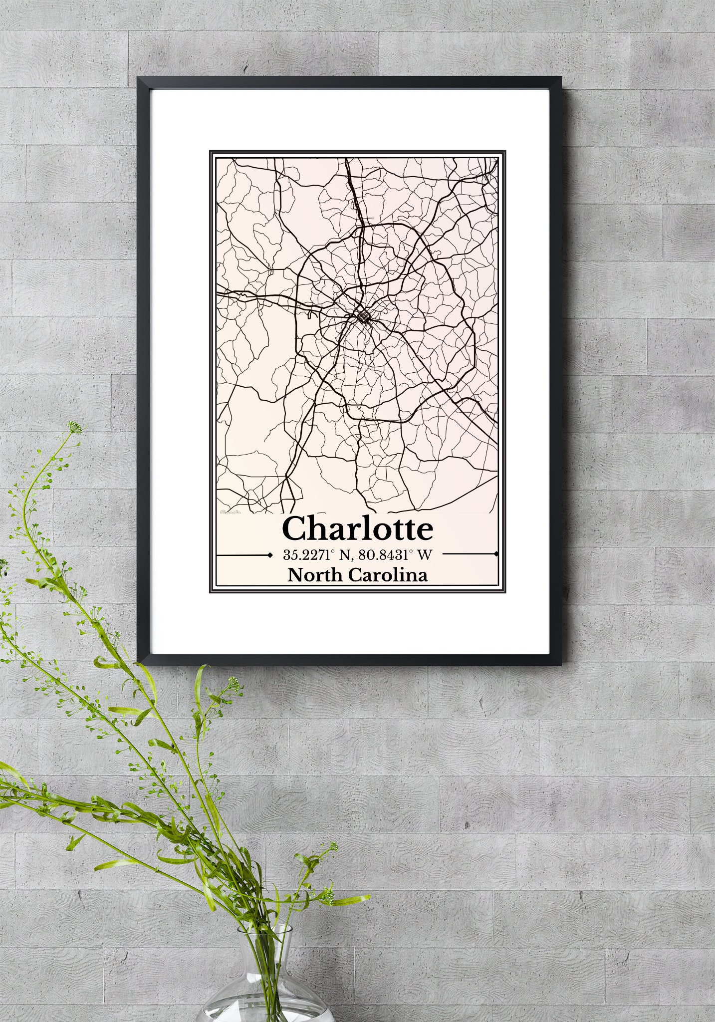 Charlotte Map, Charlotte Map Print, Charlotte Print, Charlotte Poster ...