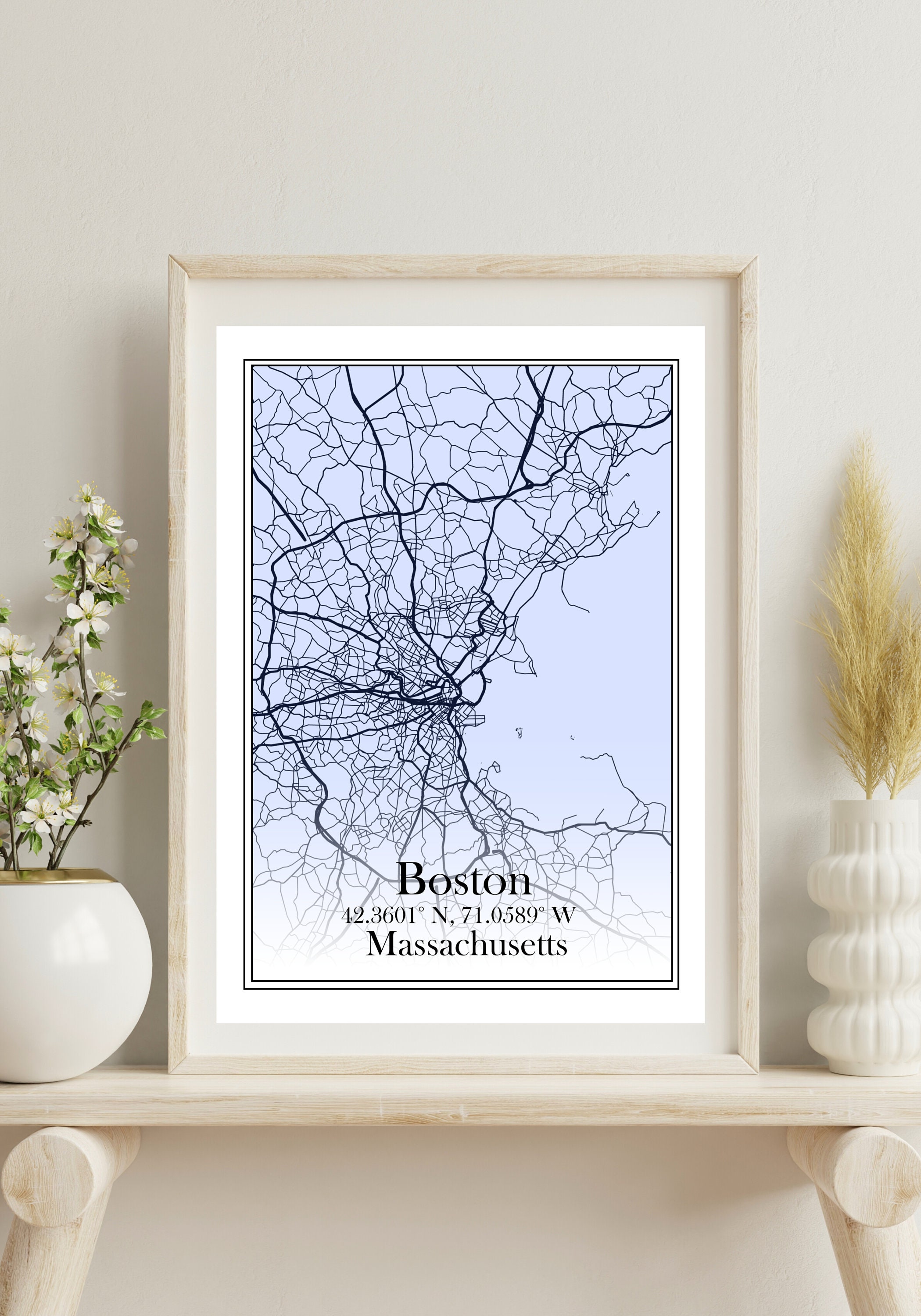 Boston Map, Boston Map Print, Boston Print, Boston Poster, Boston City ...