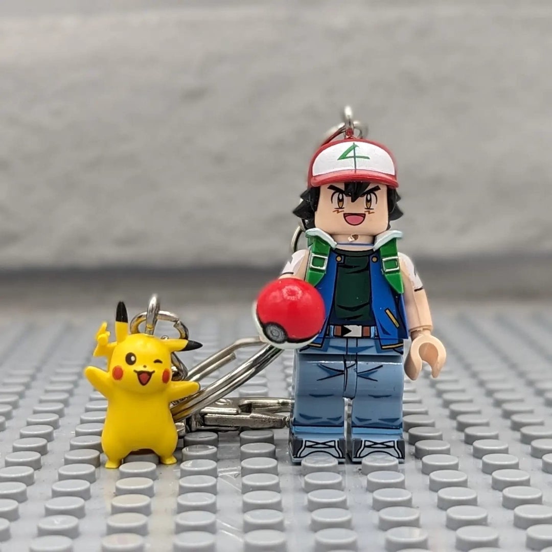 Pokémon Ash & Pikachu Keyring Keychain - Etsy