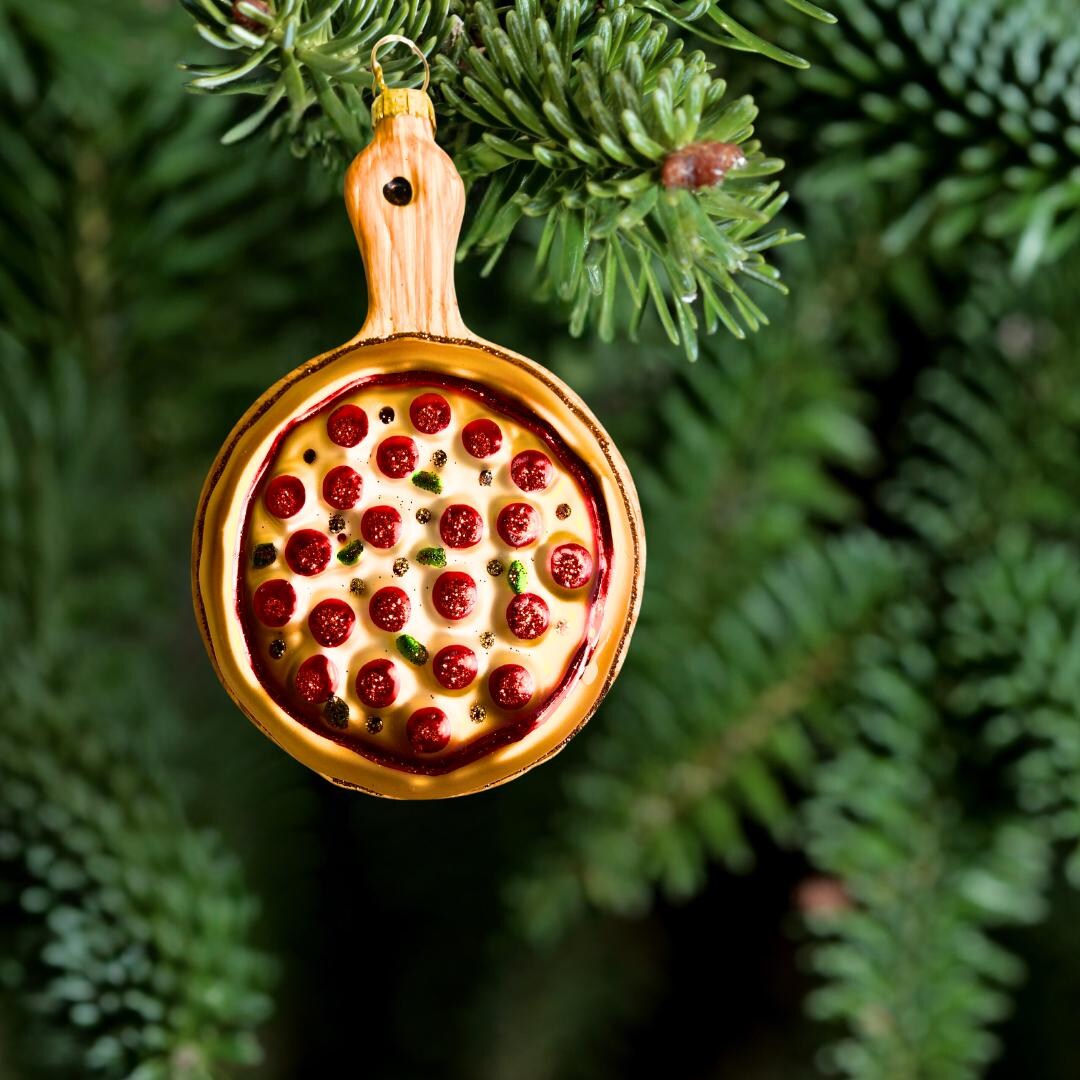 Glass Pizza Christmas Tree Ornament - Etsy
