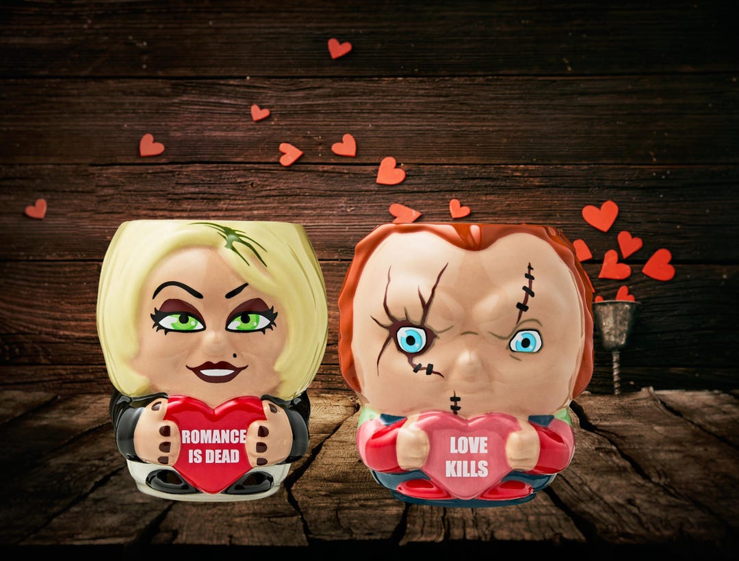 2025 Zak Designs Tiffany & Chucky Valentine's Day Ceramic Chibi Mug Set ...