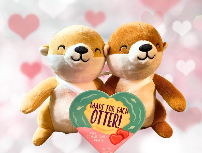 2024 Otter Date Night Plush Valentine's With Gummy Candy Hearts - Etsy
