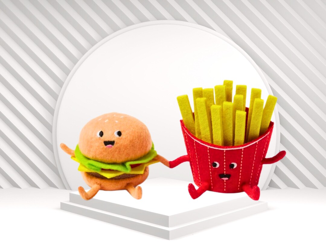 2025 Felt Duo Cheeseburger and Fries Summer Figurines - Sun Squad - Etsy