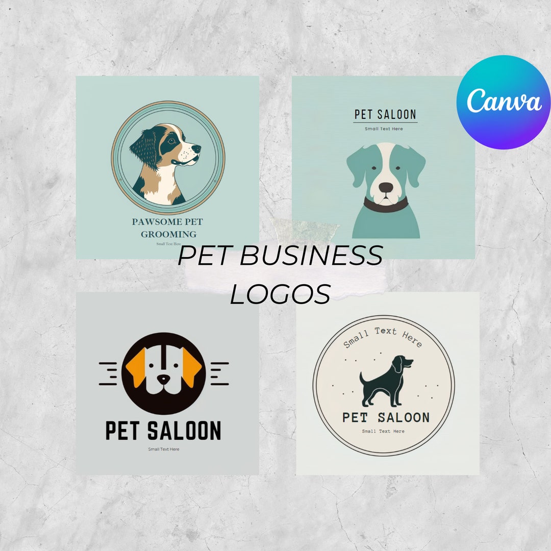 Pet Business Logo, Simple Logo, Editable Pet Logo, Pet Groomer Logo ...