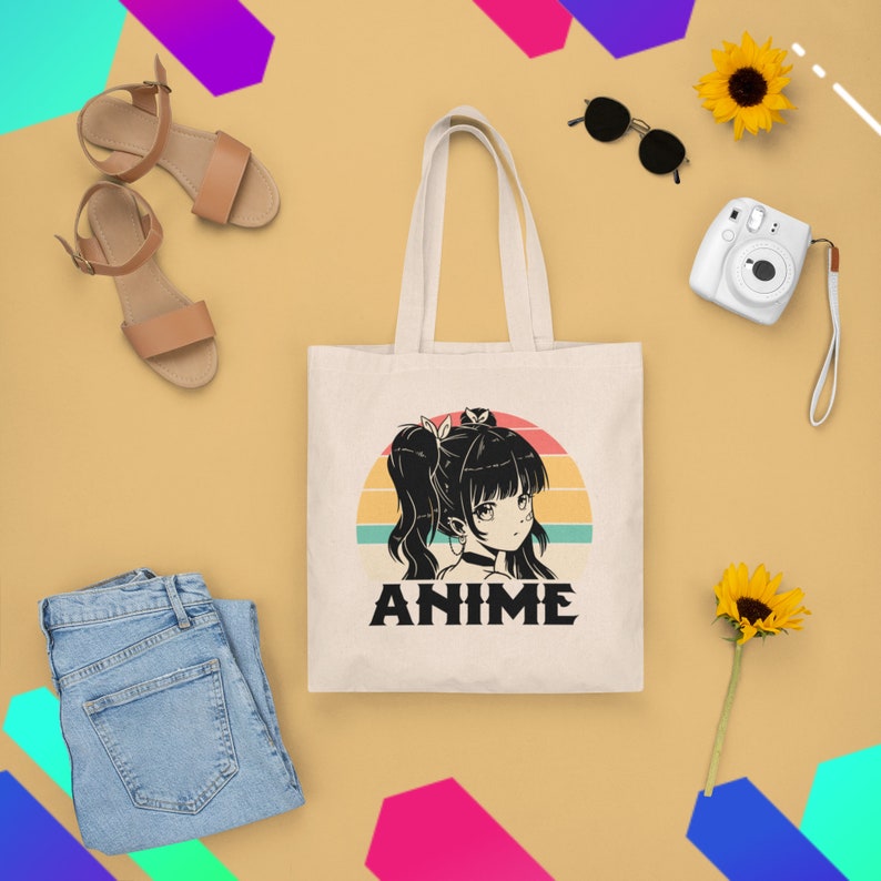 Anime Tote Bag Aesthetic Cute Kawaii Anime Girl Gift for Her - Etsy