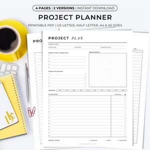 Project Planner Printable, Project Tracker, Project Management, Task ...
