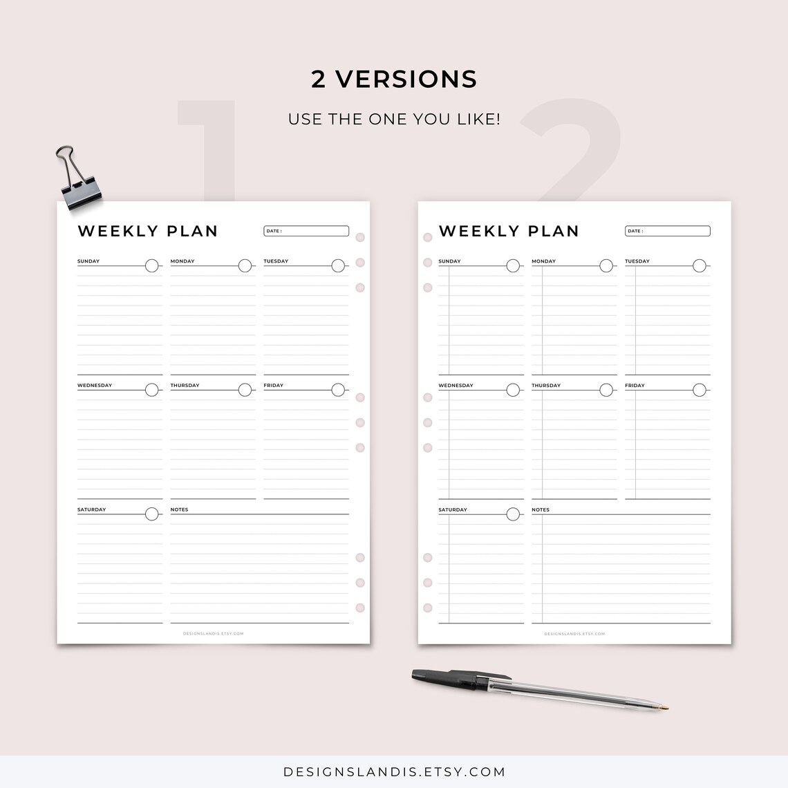 Weekly Planner Printable to Do List, Weekly Organizer Journal, Minimal ...