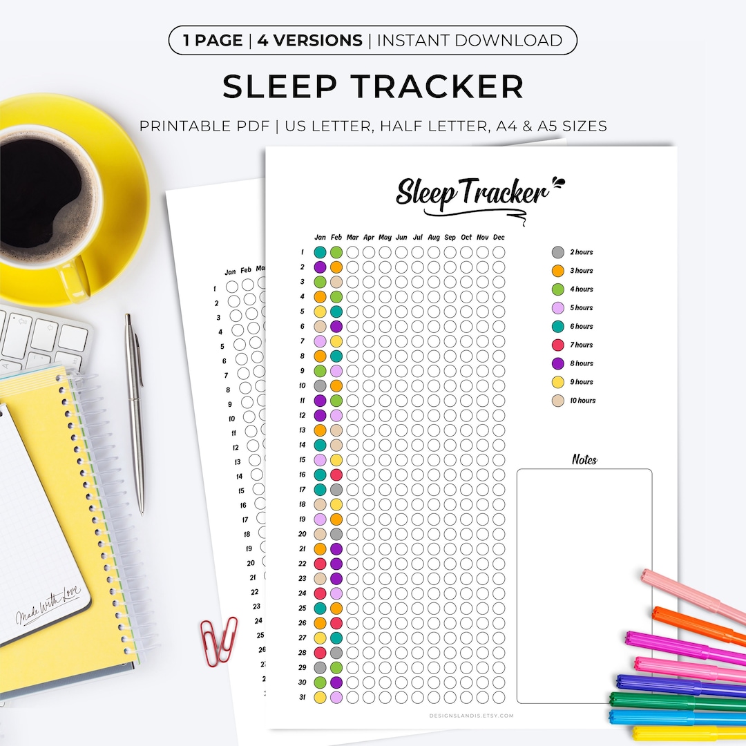 Sleep Tracker Printable, Monthly Sleep Log, Sleep Analysis Chart, Sleep ...