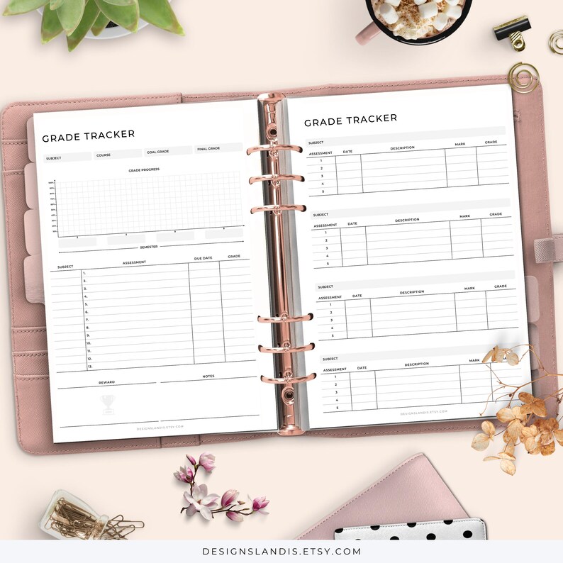 Grade Tracker Printable, Assignment Tracker, Teacher Grade Log, Student ...