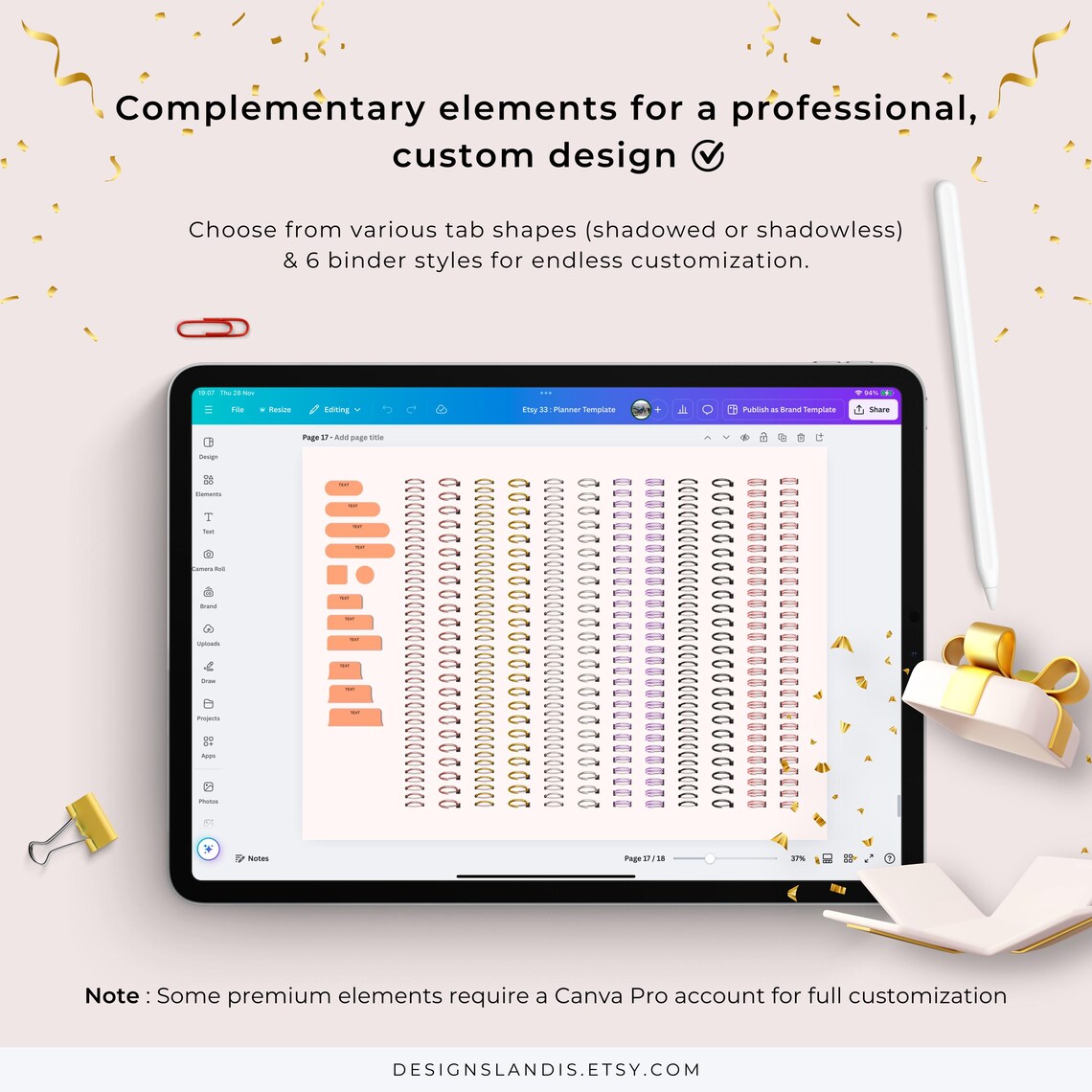 PLR Canva Planner Template to Sell, PLR Digital Planner Frame, Custom ...