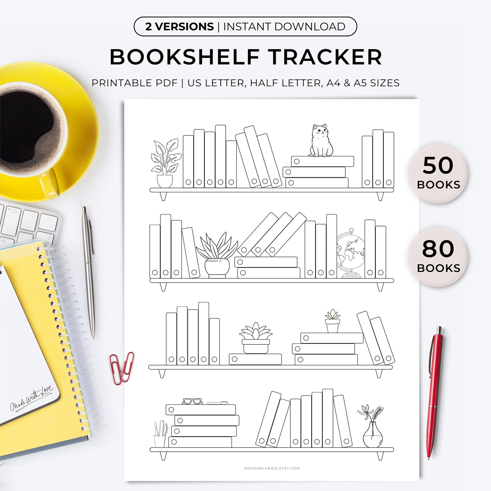 Bookshelf Reading Tracker Printable, Bookshelf Tracker, Reading Log ...