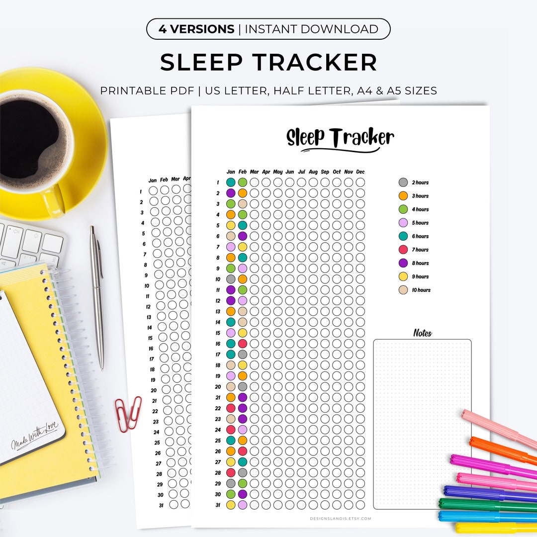 Sleep Tracker Printable, Monthly Sleep Log, Sleep Analysis Chart, Sleep ...