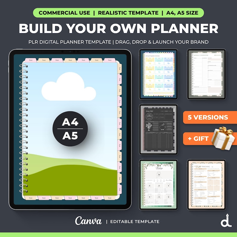 Editable Canva Digital Planner Template for Resale. Drag & Drop ...