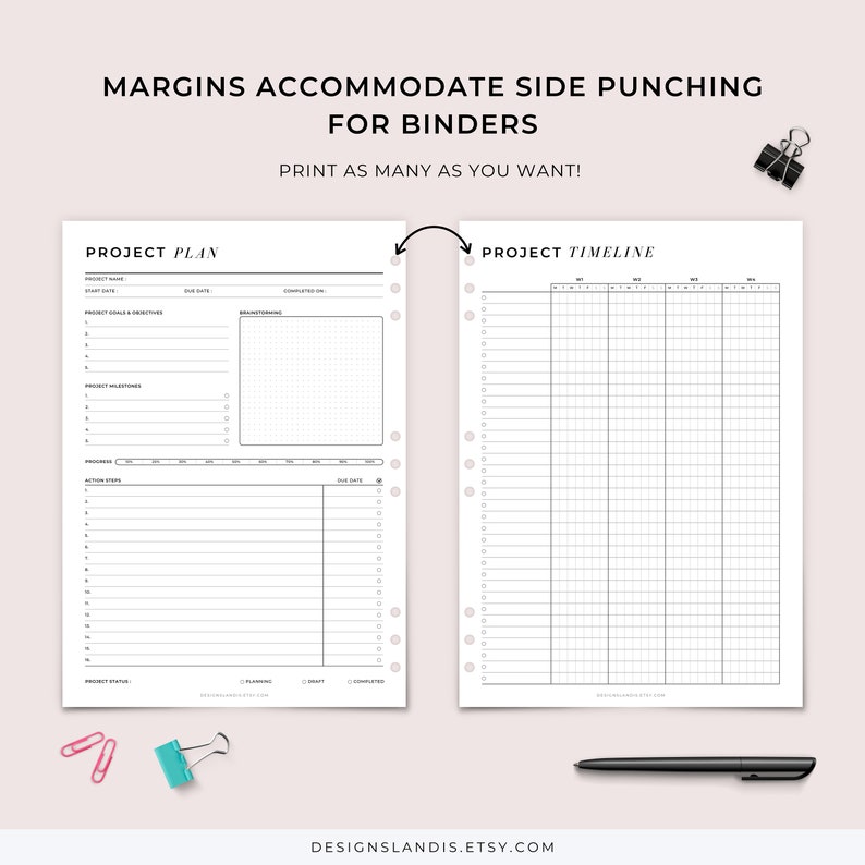 Project Planner Printable, Project Tracker, Project Management, Task ...