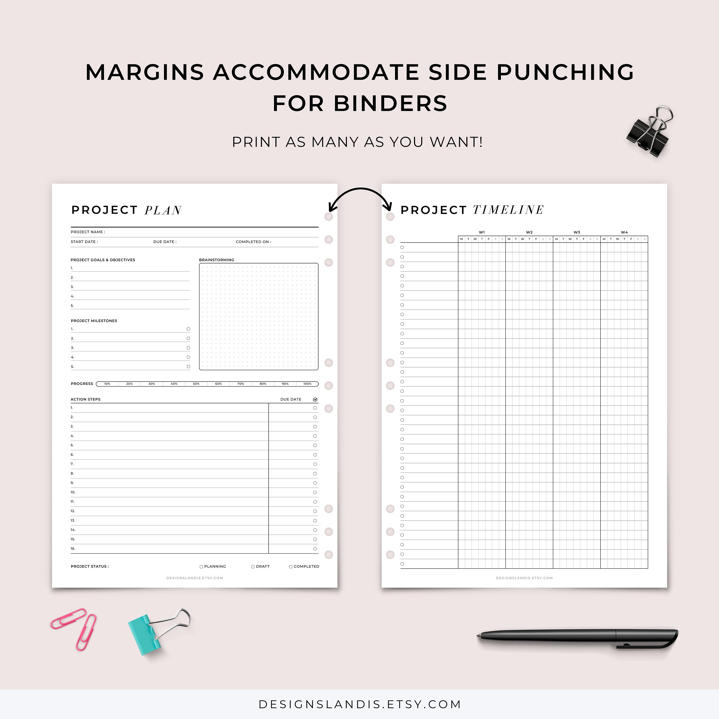 Project Planner Printable, Project Tracker, Project Management, Task ...