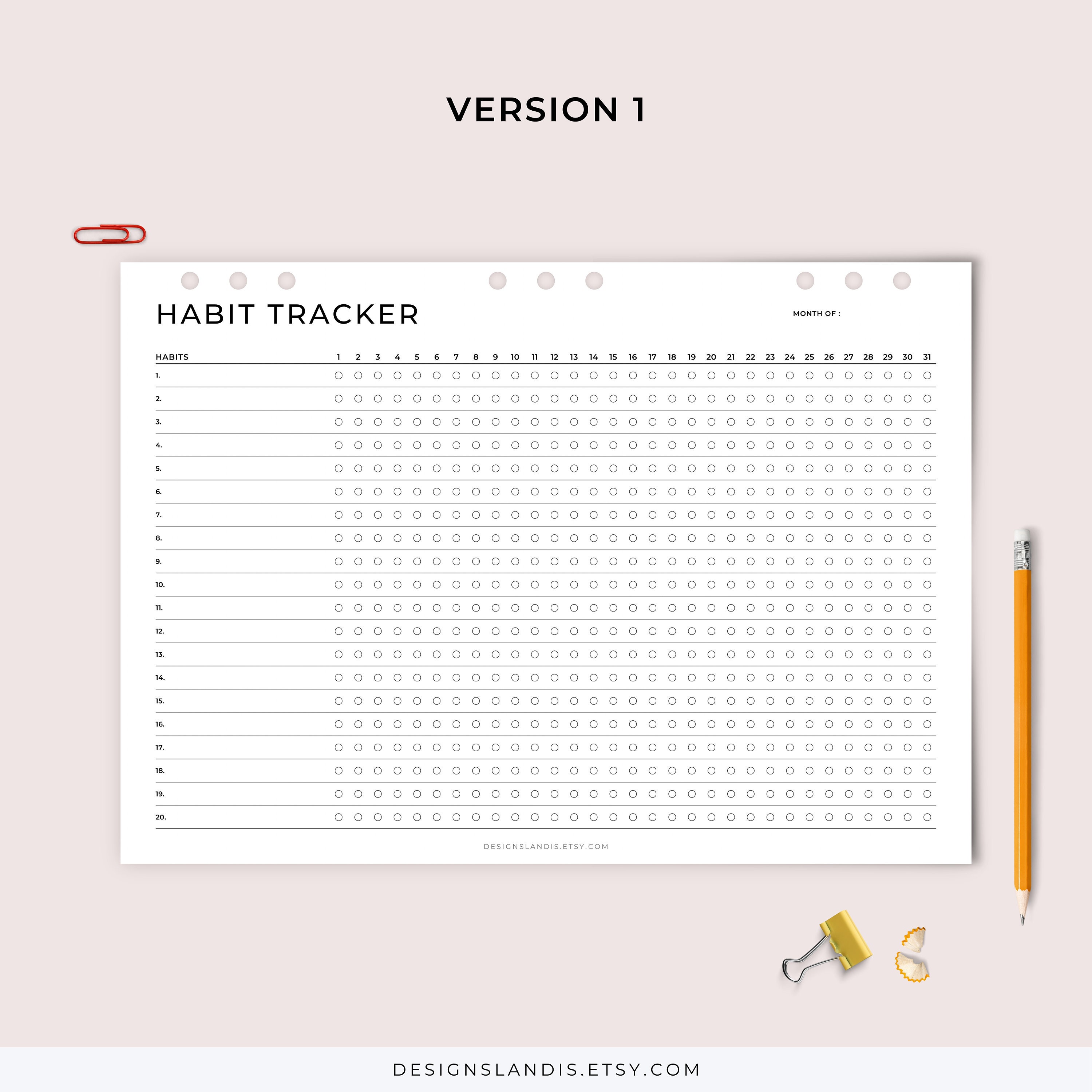 Monthly Habit Tracker, Daily Routine Checklist, Self-care Habit List ...